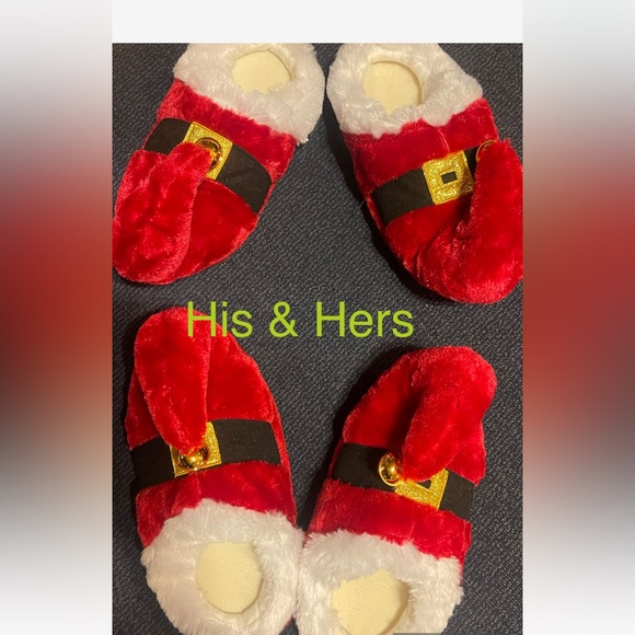 Shoes | His Hers Santa Elf Jingle Bell Christmas Slippers | Poshmark